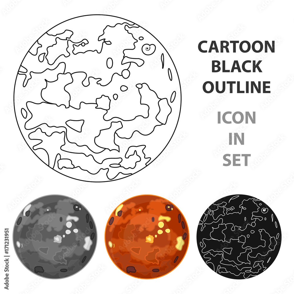 Venus icon in cartoon style isolated on white background. Planets ...