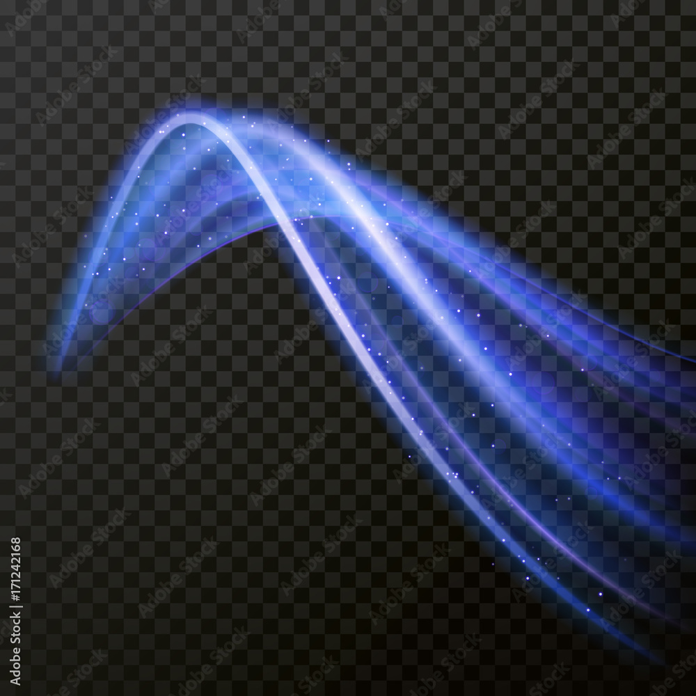 Light line neon swirl effect. Vector glitter light fire flare trace ...