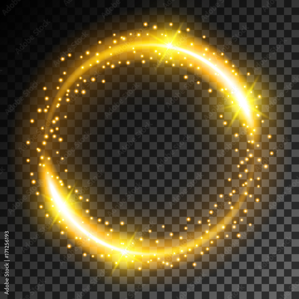 Abstract neon light effect on transparent background. Vector ...