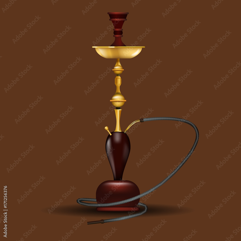 Realistic big hookah or nargile mock up. Vector Stock Vector | Adobe Stock