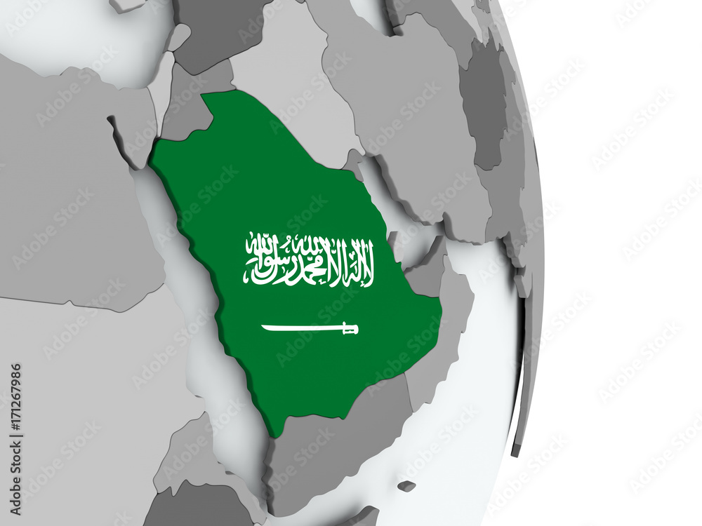 Map of Saudi Arabia with flag Stock Illustration | Adobe Stock