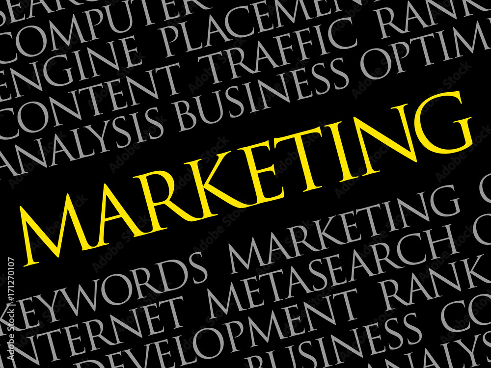 Marketing word cloud collage, business concept background Stock Vector ...