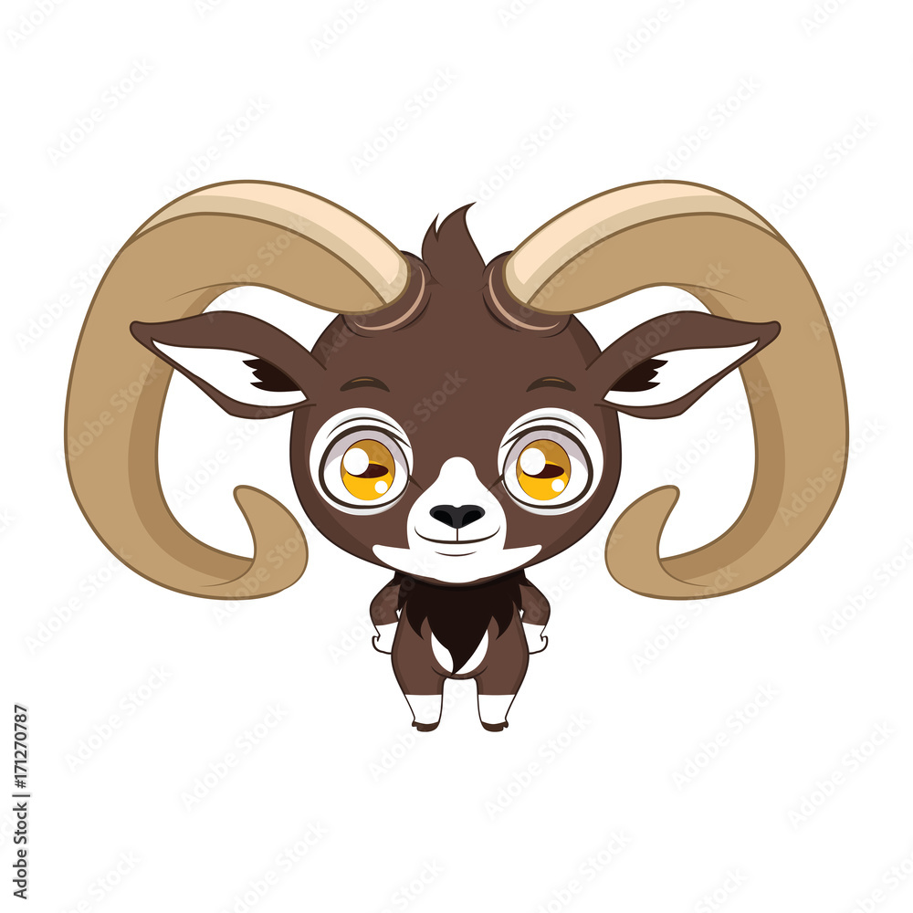 Vetor de Cute stylized cartoon mouflon illustration ( for fun ...