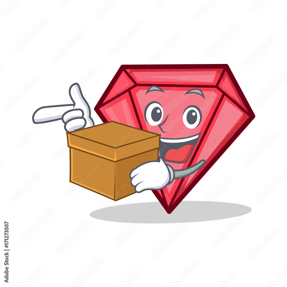 With box diamond character cartoon style Stock Vector | Adobe Stock