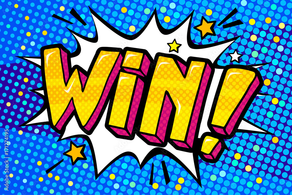 Win Message in pop art style Stock Vector | Adobe Stock