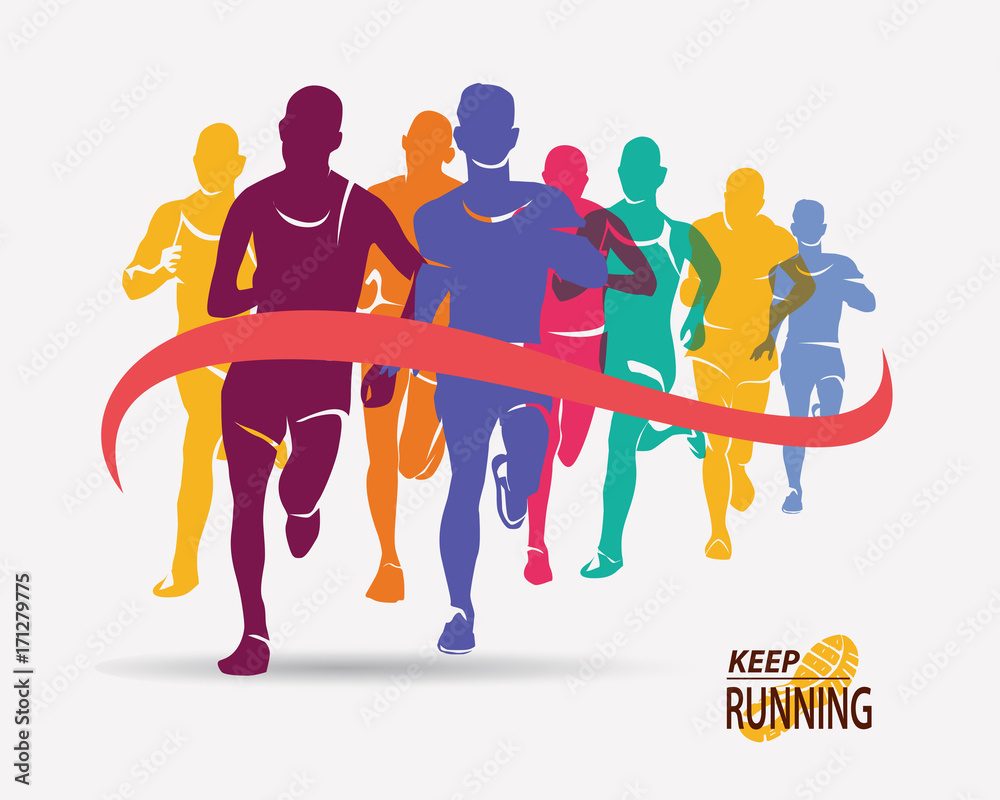 running athletes symbol, sport and competition concept vector de Stock ...