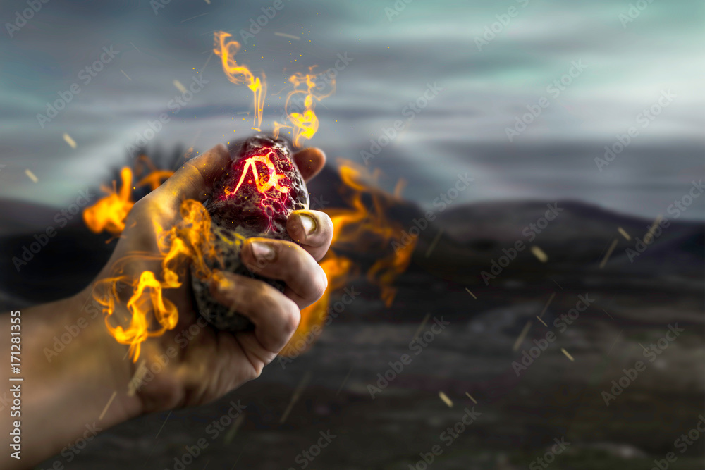 Magic Fire Stone Stock Photo | Adobe Stock