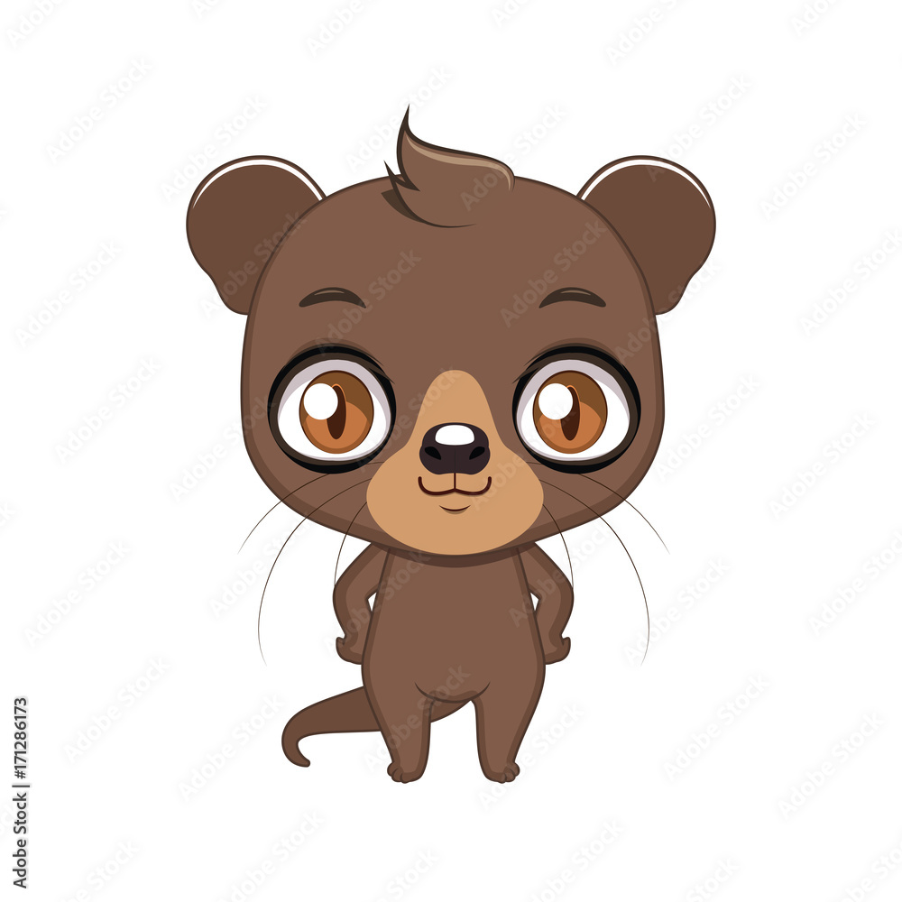 Cute stylized cartoon fossa illustration ( for fun educational purposes ...