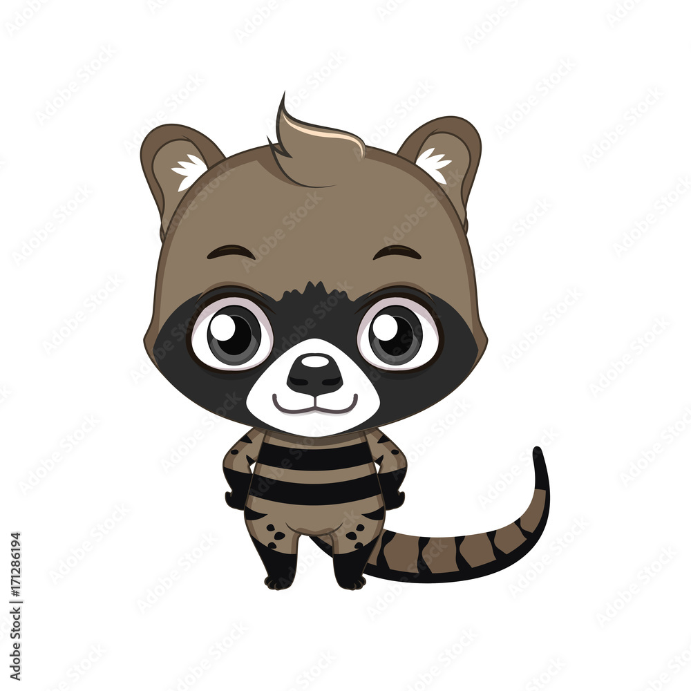 Cute stylized cartoon civet illustration ( for fun educational purposes ...