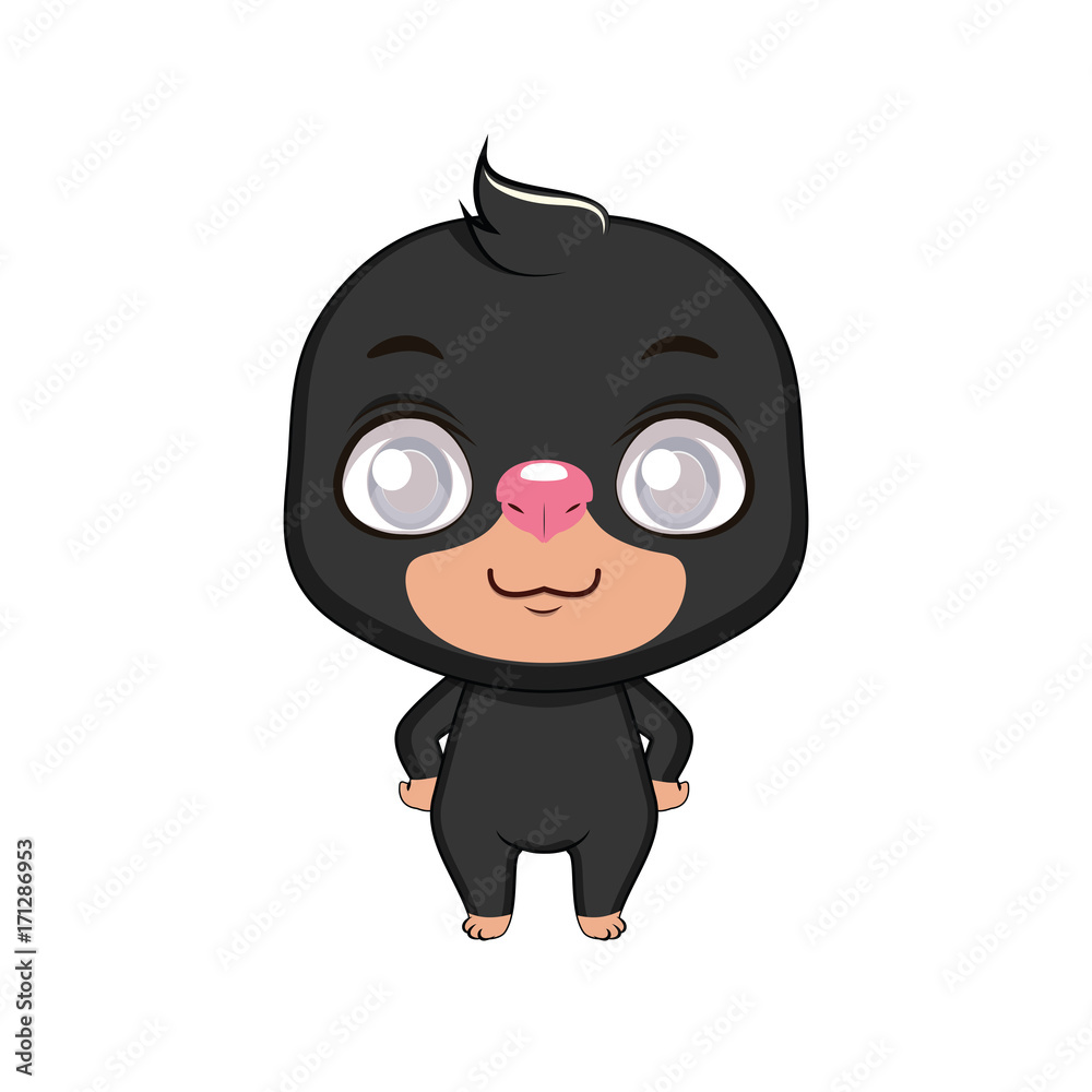 Cute stylized cartoon mole illustration ( for fun educational purposes ...