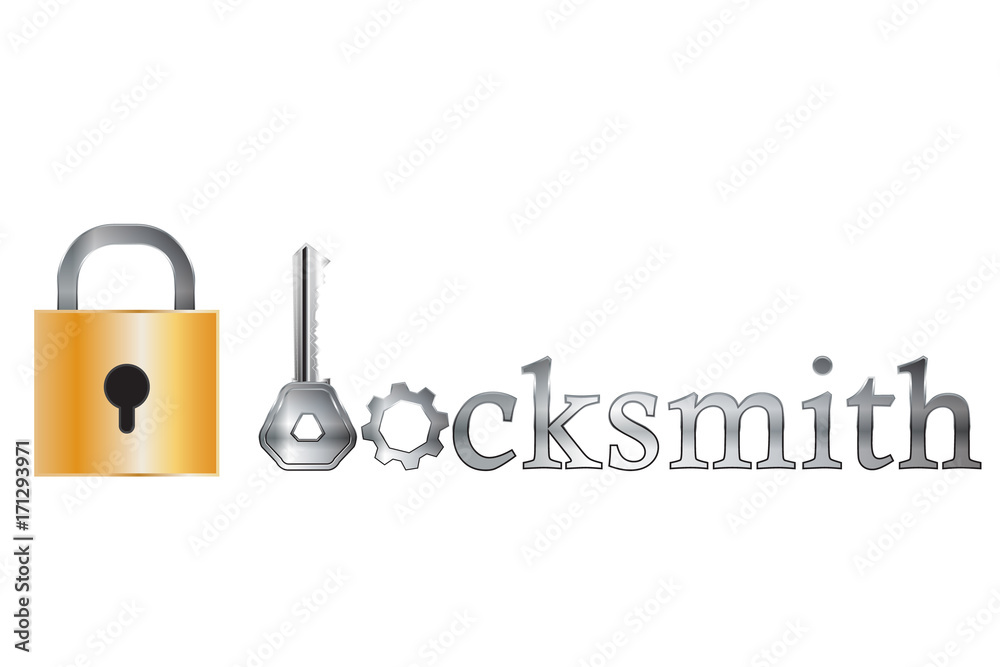 Locksmith logo symbol isolated on white background as repair ...