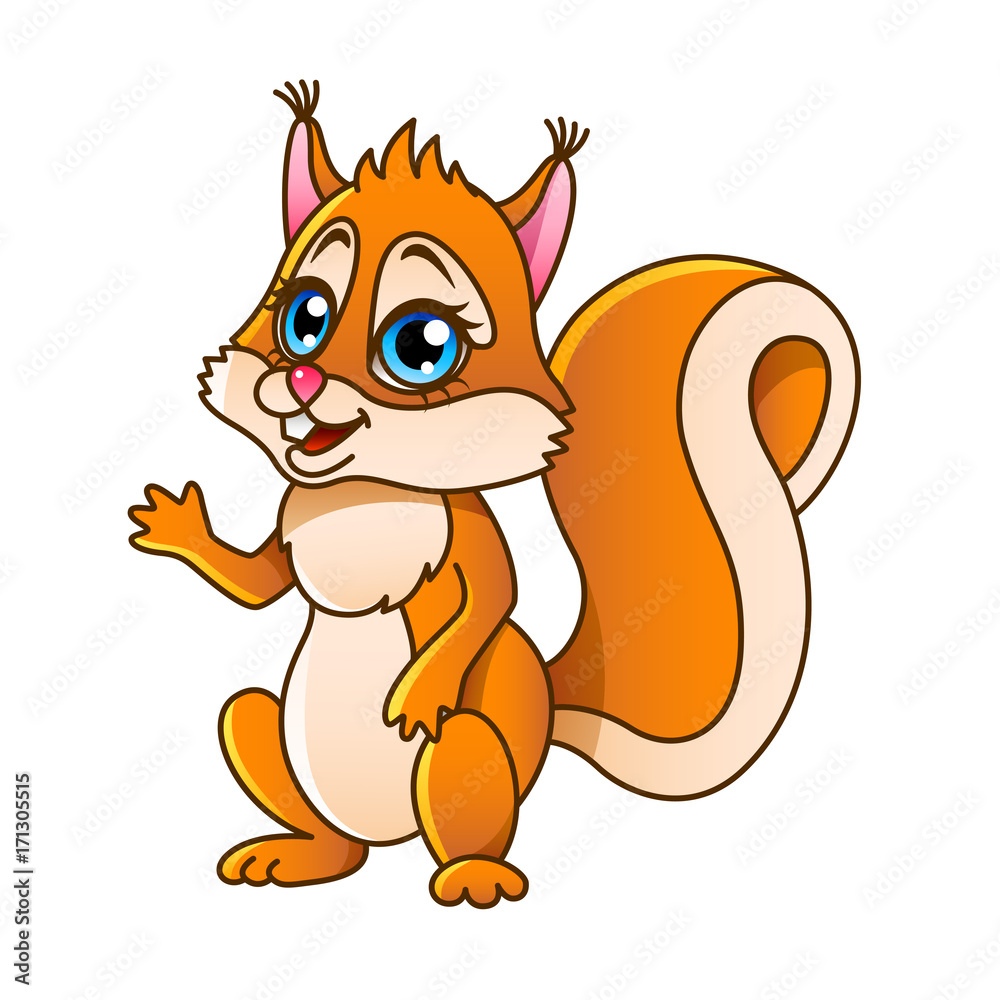Cartoon squirrel isolated vector illustration Stock Vector | Adobe Stock