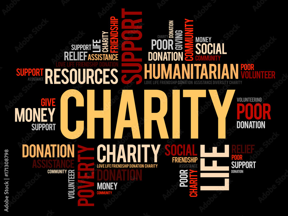 Charity word cloud collage, business concept background Stock Vector ...