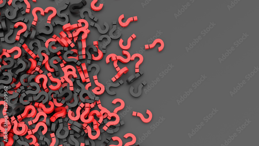 Black and red question marks background. 3D rendering Stock ...