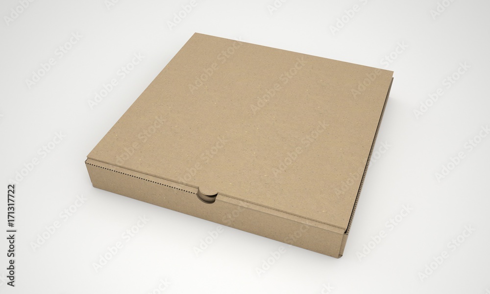 3D rendering Mock up pizza box packaging template. Stock Illustration ...