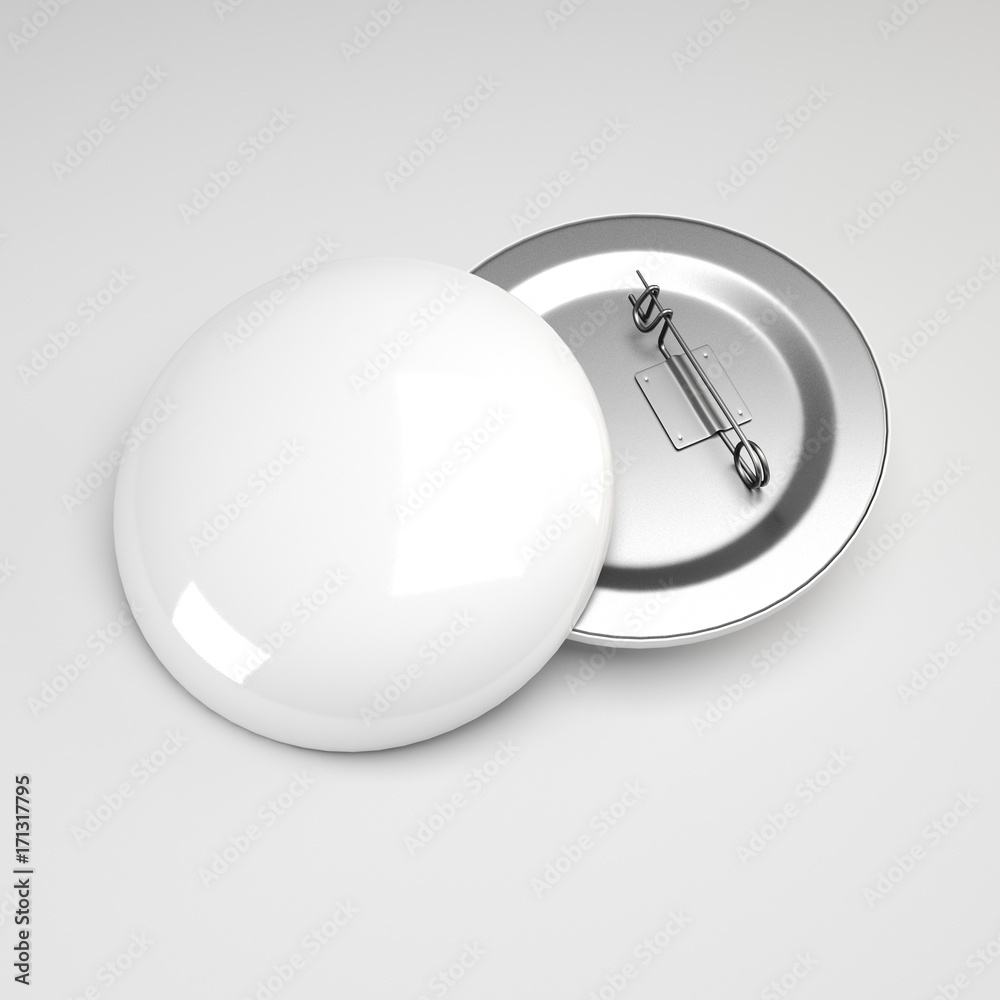 Blank white button badge stack mockup, isolated, clipping path, 3d ...