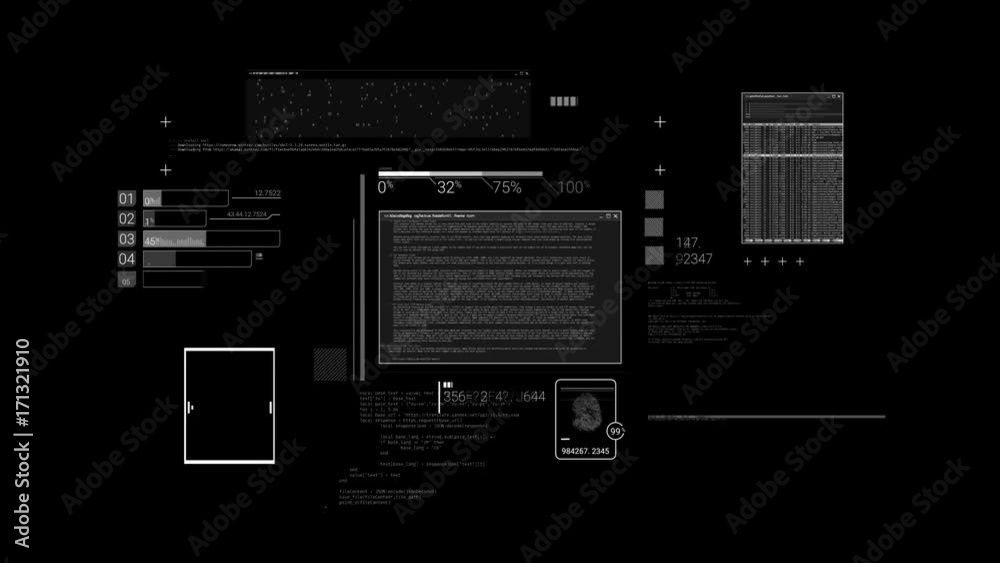 Hacker textures, elements of code and interface on the alpha channel ...