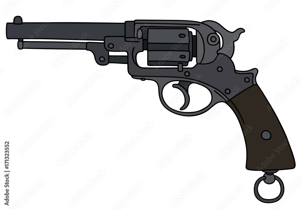 Vintage military revolver Stock Vector | Adobe Stock