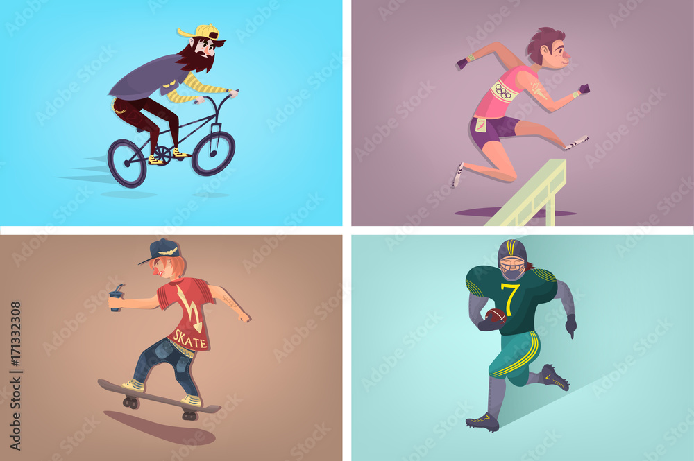 Cartoon sport character in cool design Stock Vector | Adobe Stock