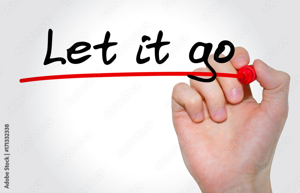 Hand writing inscription Let it go with marker, concept Stock Photo ...