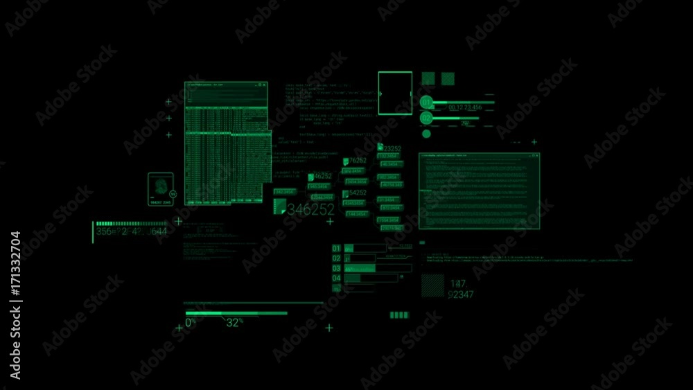Hacker textures, elements of code and interface on the alpha channel ...