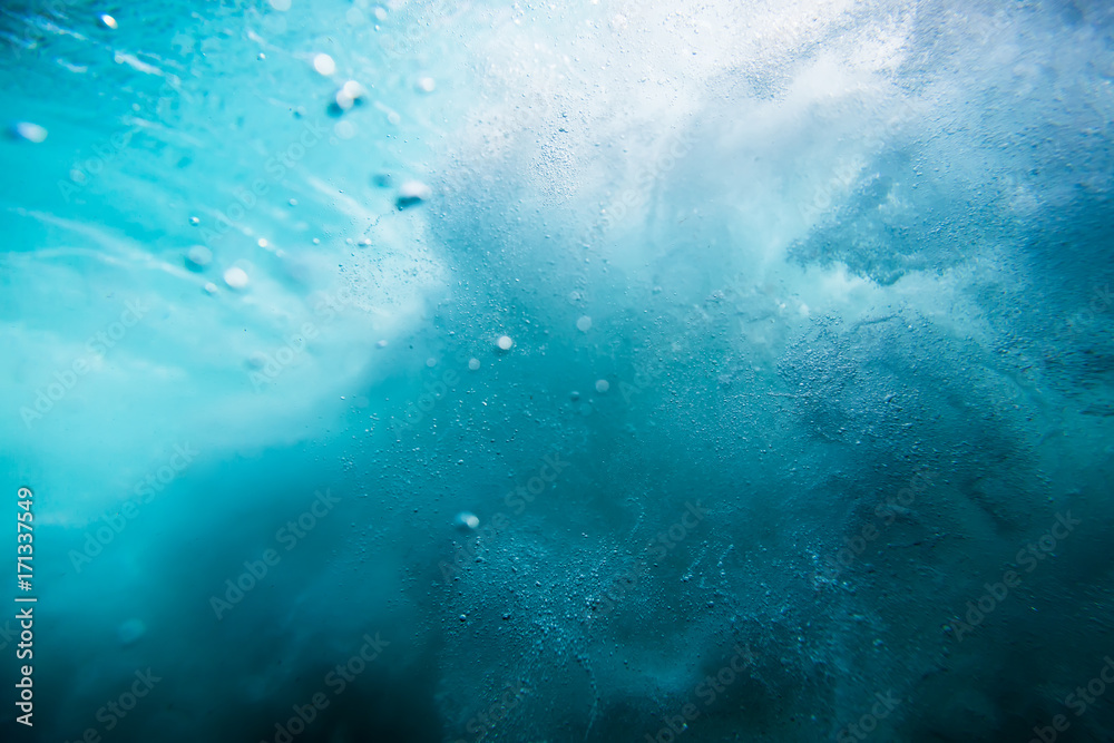 Wave texture underwater. Blue ocean in underwater Stock Photo | Adobe Stock