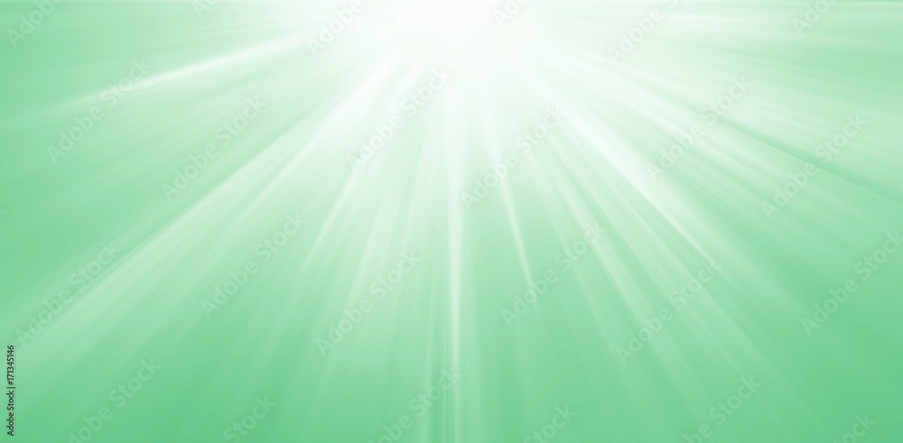 Green Sun Rays Background