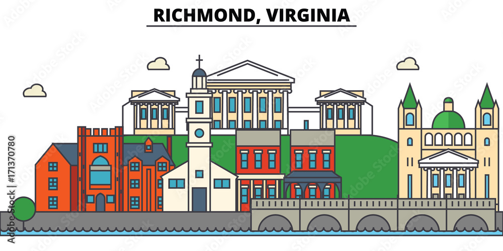 Richmond, Virginia. City skyline: architecture, buildings, streets ...