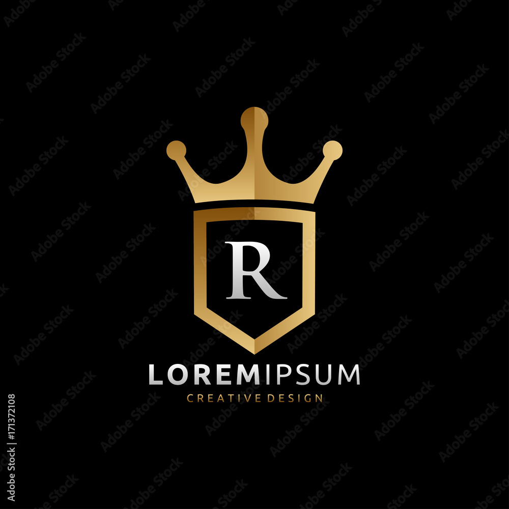 Royal King R Letter Logo Stock Vector | Adobe Stock