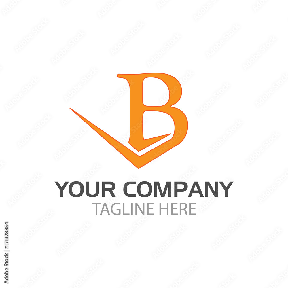 B Letter Check Mark. illustration in vector format Stock Vector | Adobe ...