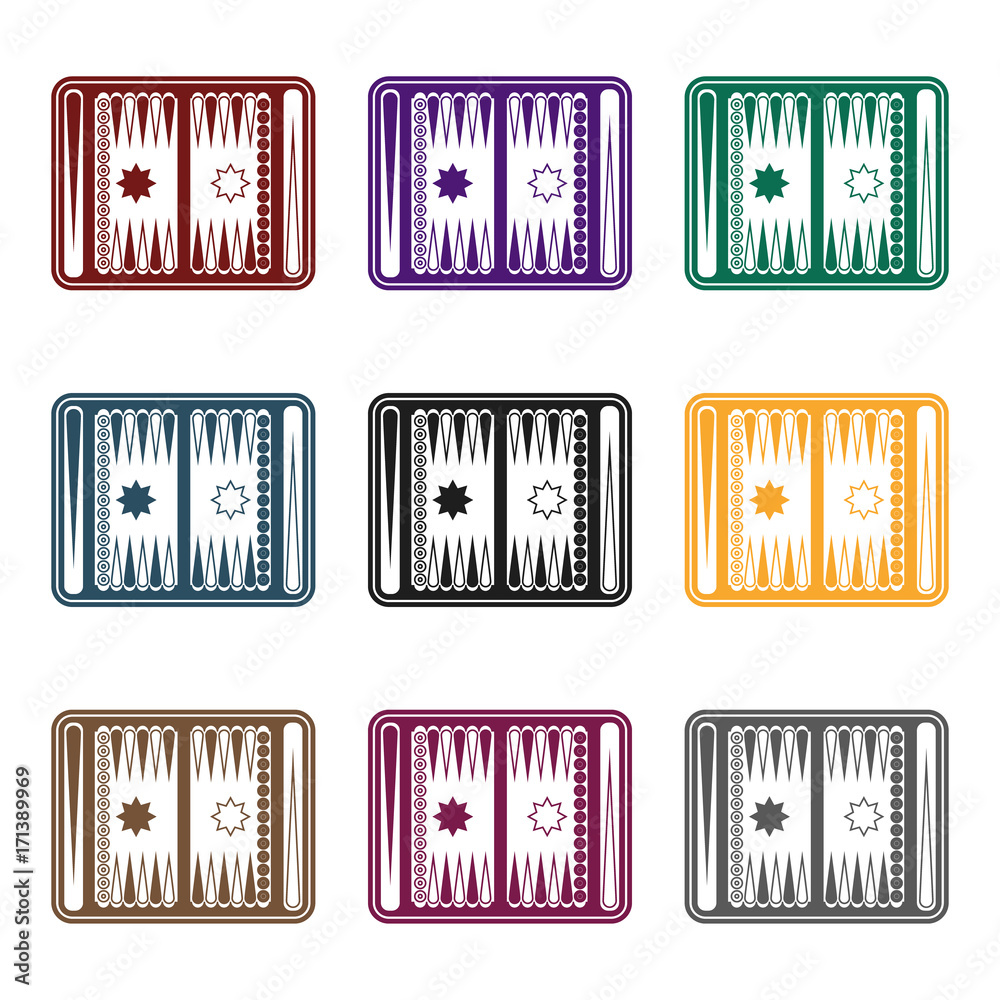 Backgammon icon in black style isolated on white background. Board ...