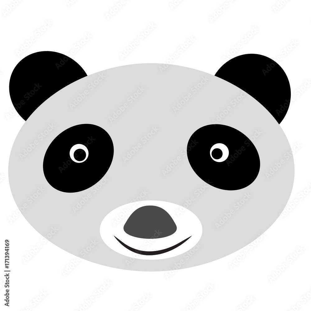 Funny Panda Face, Isolated on White Stock Illustration | Adobe Stock