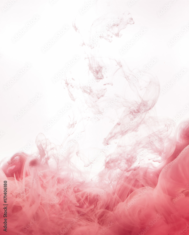 Ink swirl in water isolated on white background. The paint in the water ...