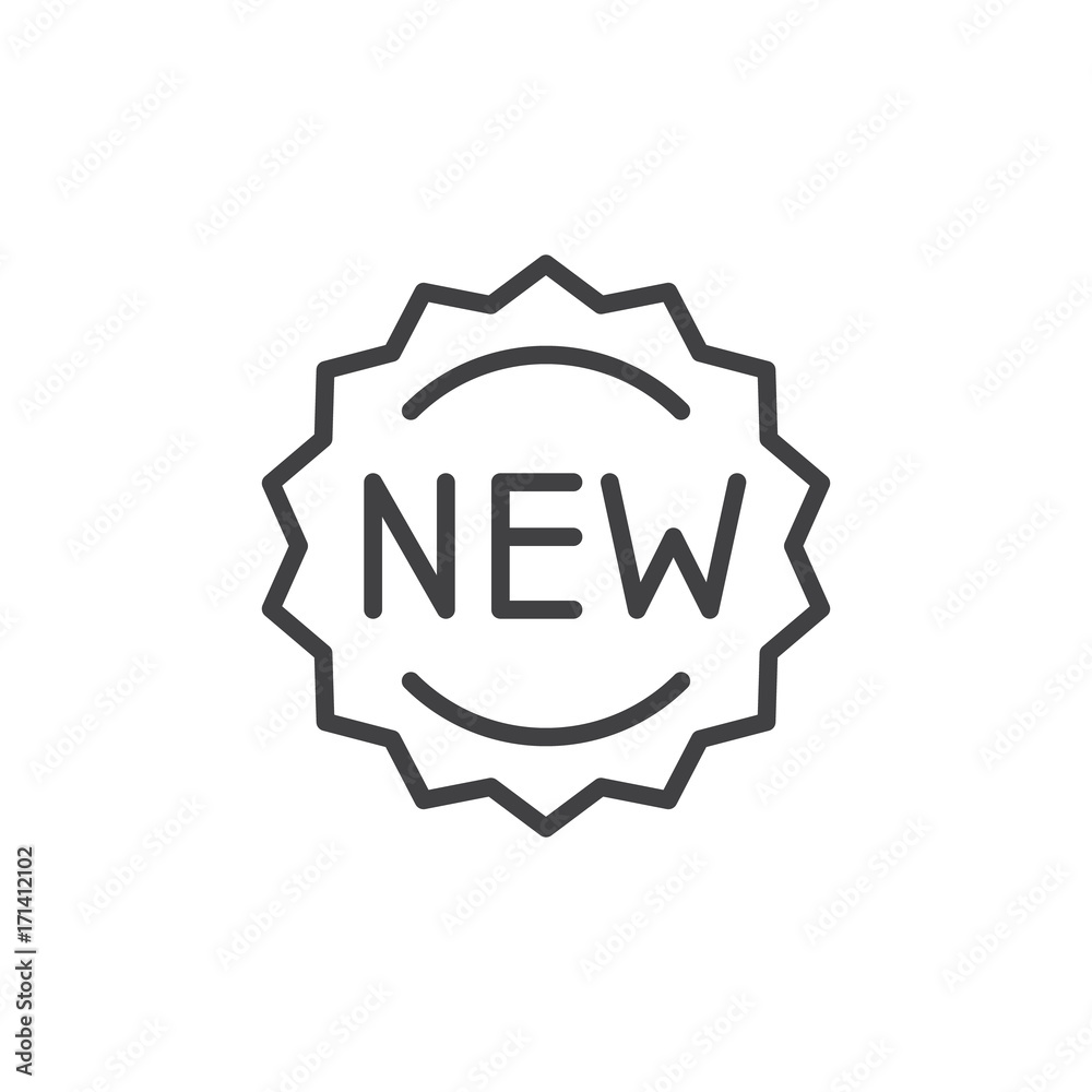 New label line icon, outline vector sign, linear style pictogram ...