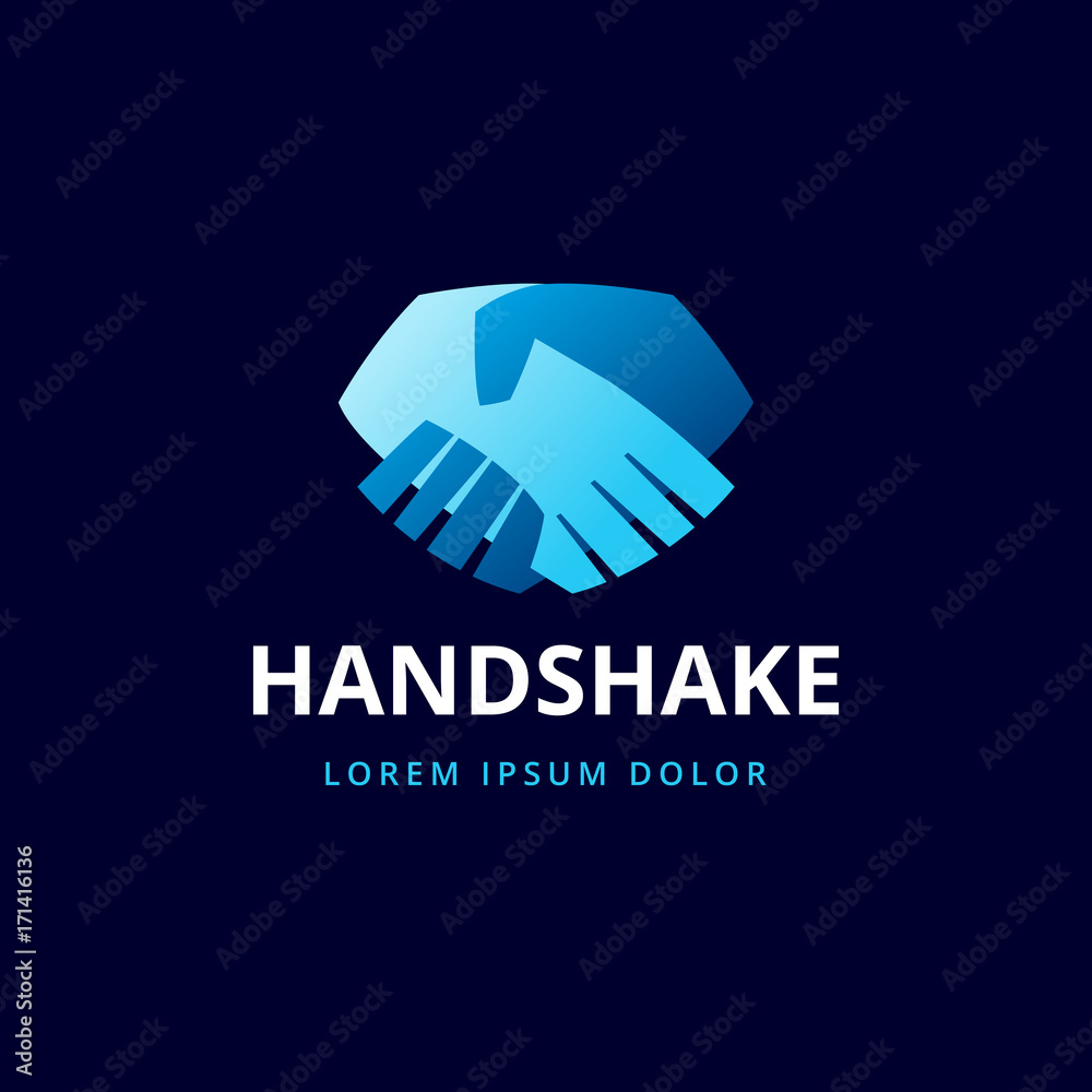 handshake icon. two hands logo template Stock Vector | Adobe Stock