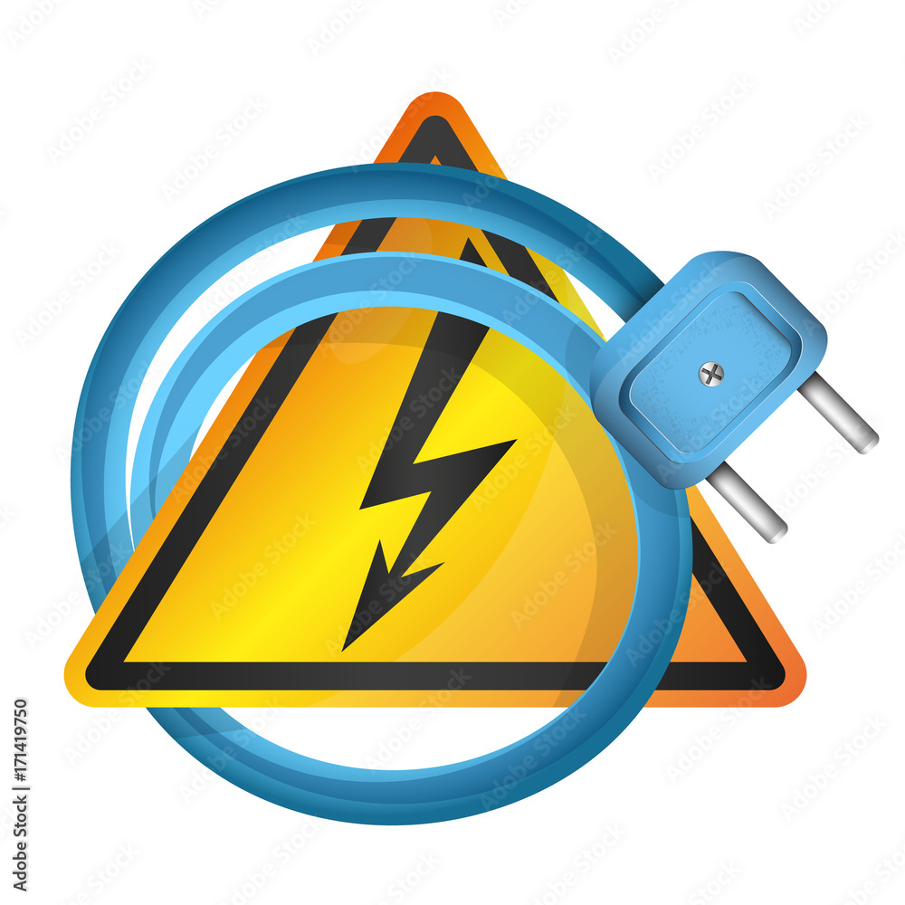 Electrical plug and sign Stock Vector | Adobe Stock