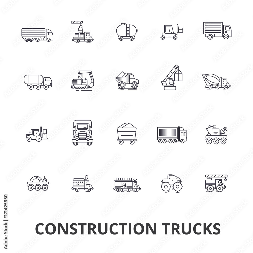 Trucks construction, equipment, crane, cement, vehicles, delivery, van ...