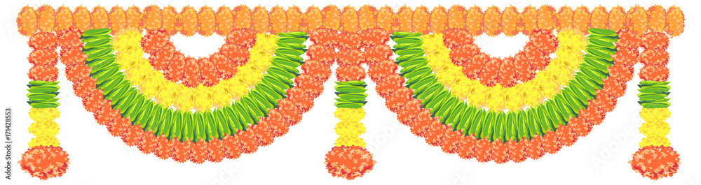 stock illustration of bunting ( known as toran in hindi) made using ...