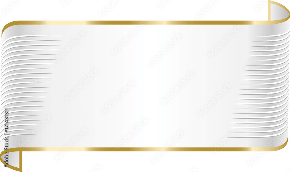 Elegant white ribbon banner. Stock Vector | Adobe Stock