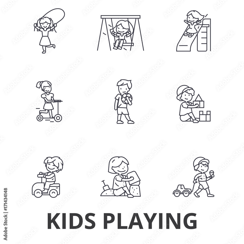 Kids playing, children playing, kids playing outside, jumping, happy ...