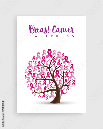 Cancer Ribbon Tree Clip Art