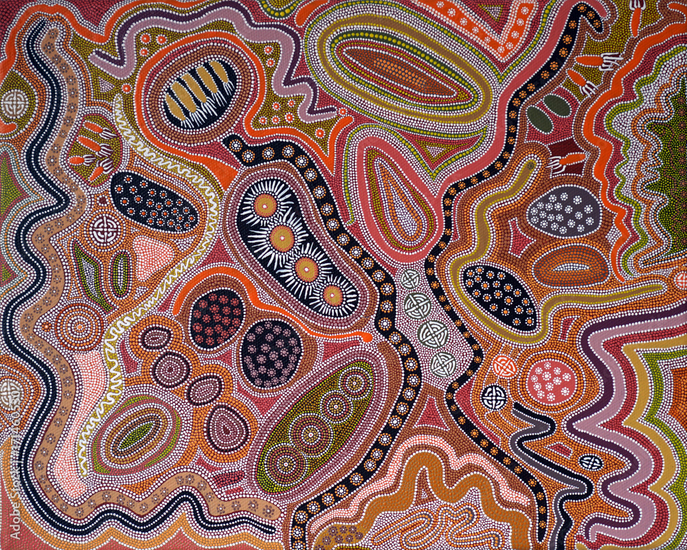 Aboriginal Style Dot Painting Stock Photo Adobe Stock