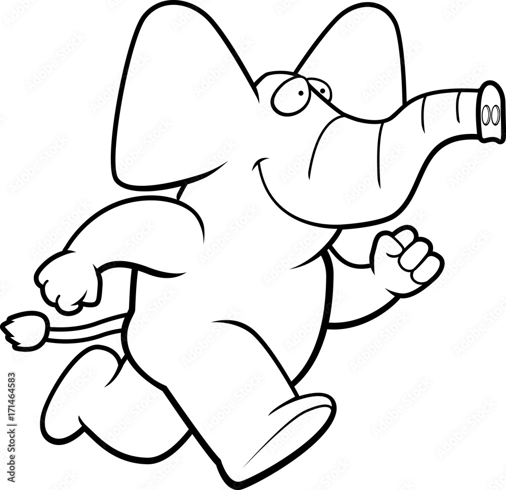 Elephant Running Stock Vector | Adobe Stock
