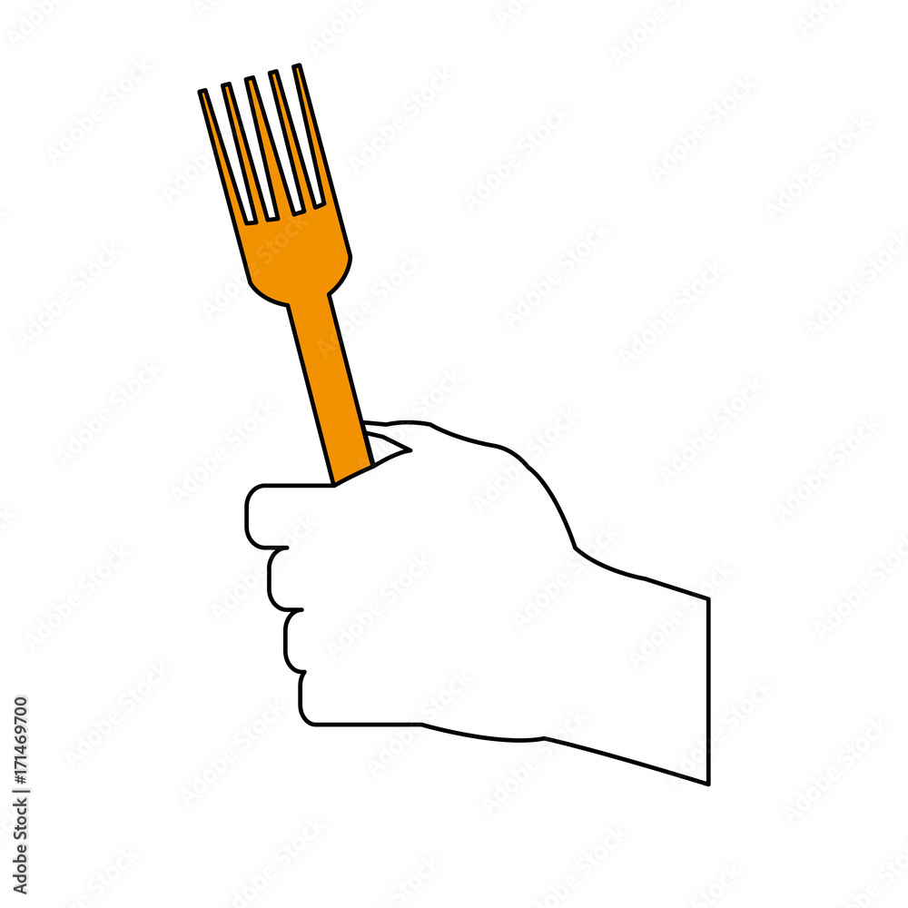 hand holding fork icon image vector illustration design Stock Vector ...