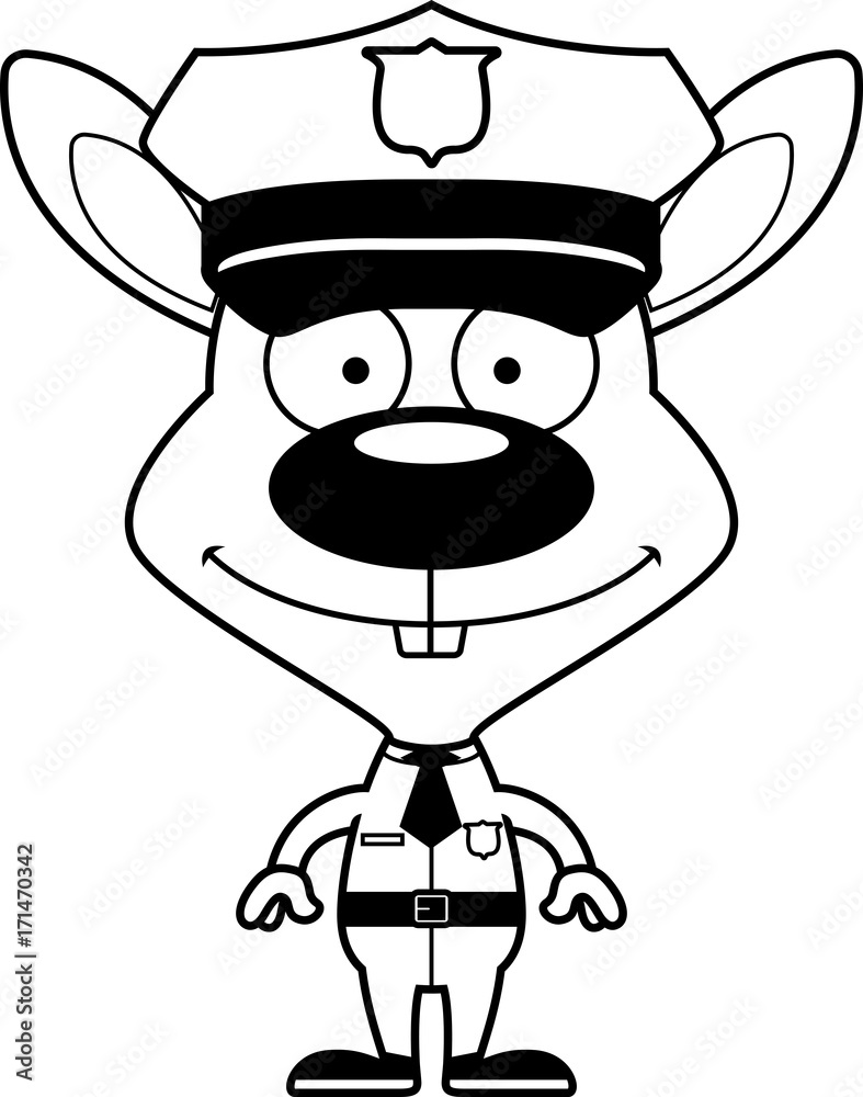 Cartoon Smiling Police Officer Bunny Stock Vector | Adobe Stock