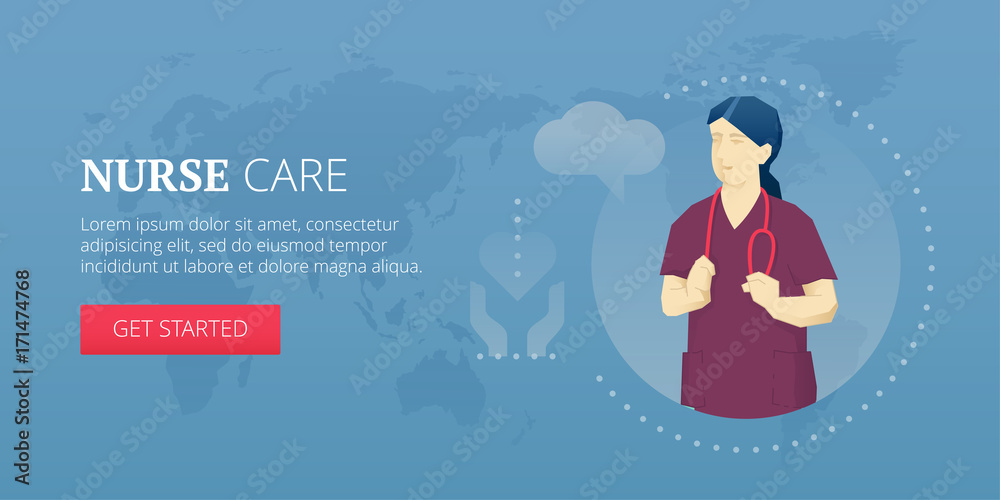 Nurse care banner Stock Vector | Adobe Stock
