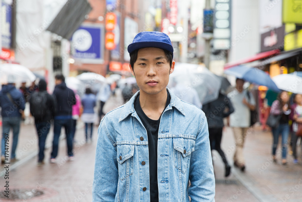 Portrait: Hip Young Japanese Man in Tokyo Stock Photo | Adobe Stock