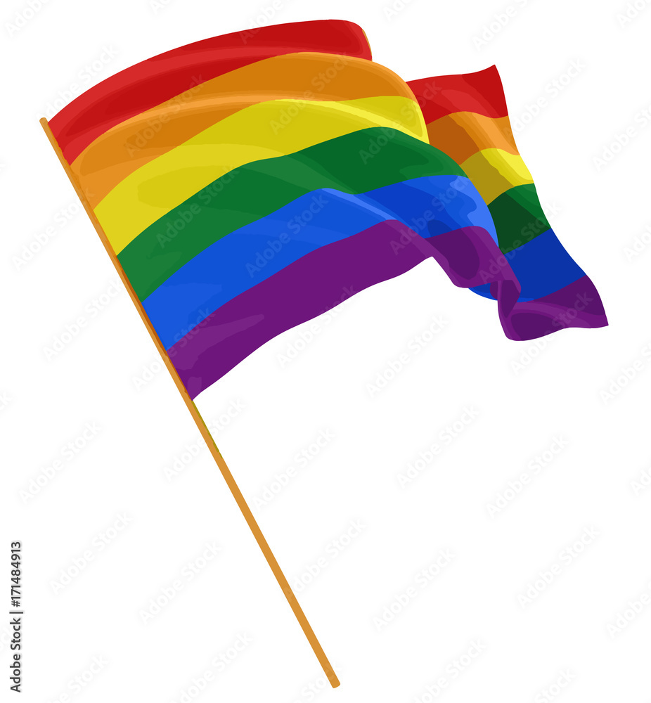 Rainbow Gay Pride Flag. Image with clipping path Stock Vector | Adobe Stock