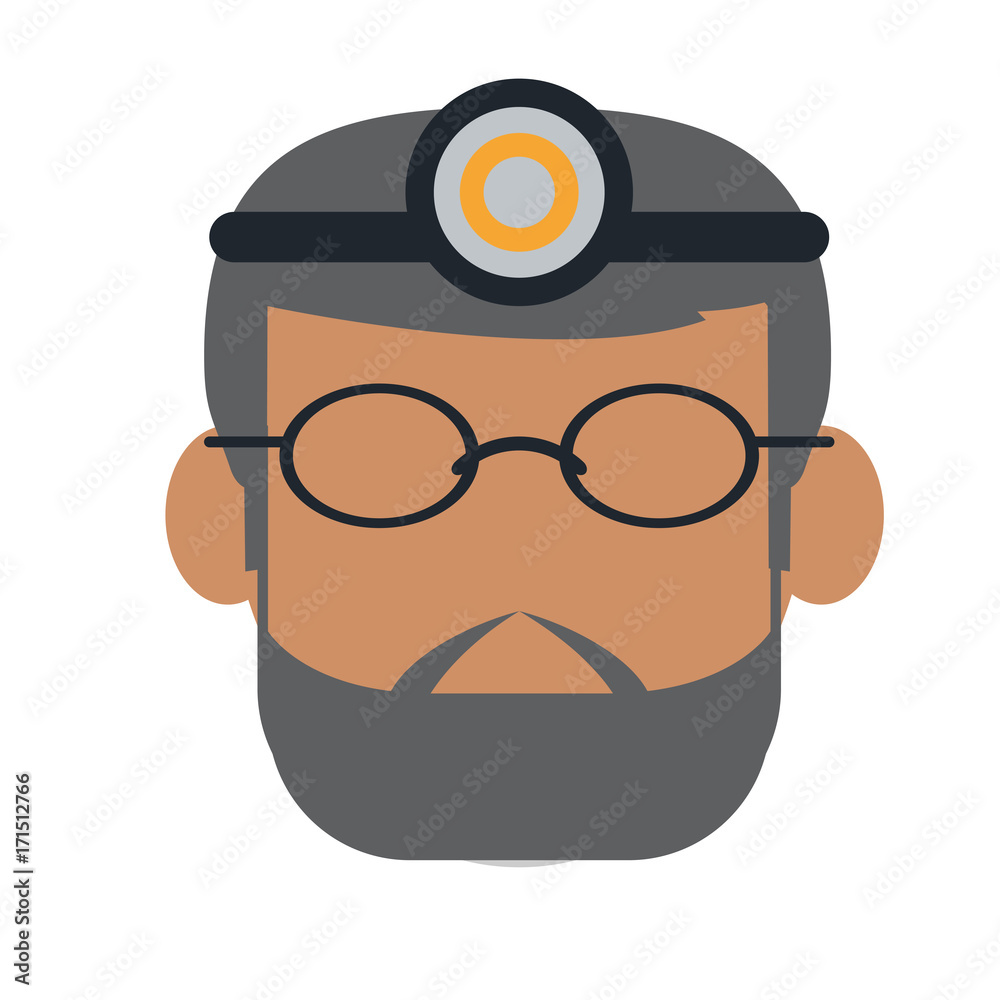 dentist avatar with light on head dentistry icon image vector ...