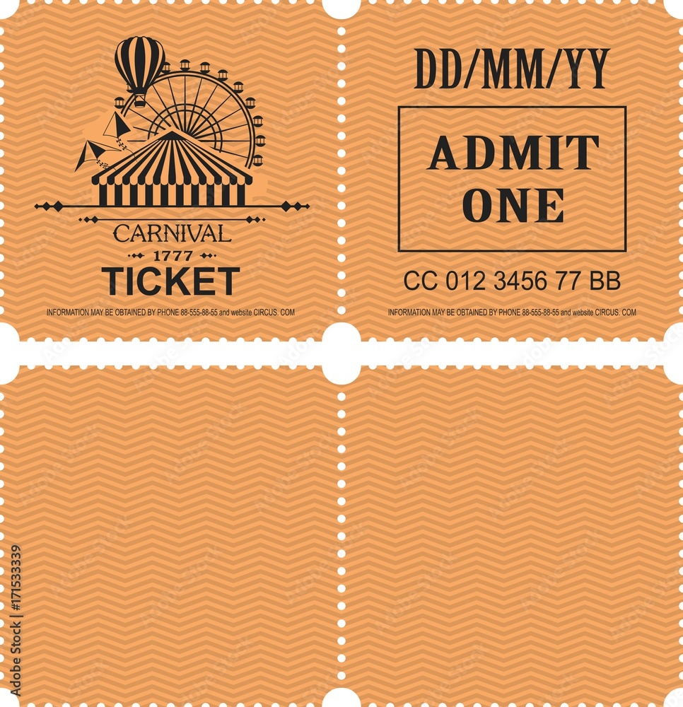 Circus ticket vector Stock Vector | Adobe Stock